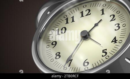 Close-up clock timelapse animation showing 15 minute, from 3.15 o'clock ...