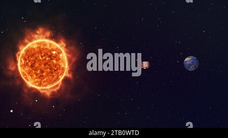 Spacecraft Transmitting signals capture Sun Information back to Earth ...