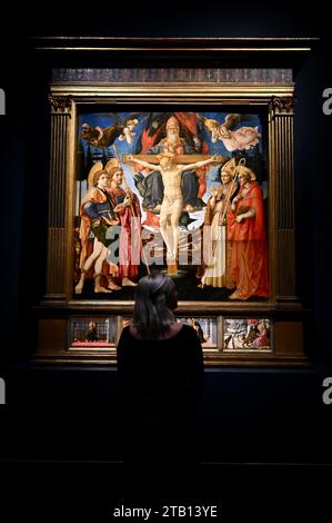 London, UK. "Pistoia Trinity Altarpiece 1455-60" Pesellino A ...