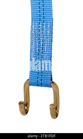 Lashing strap with metallic hook isolated in white back Stock Photo - Alamy