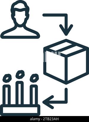 Reverse logistics icon. Monochrome simple sign from logistics ...