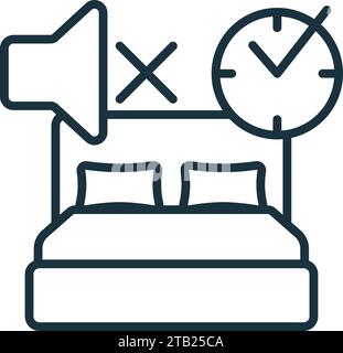 Sleep hygiene outline icon. Monochrome simple sign from mental health ...