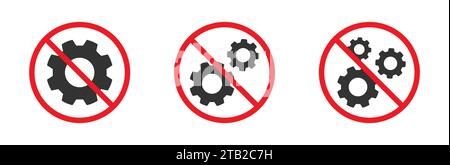Do not repair. No settings. Icon prohibition gear. Vector illustration ...