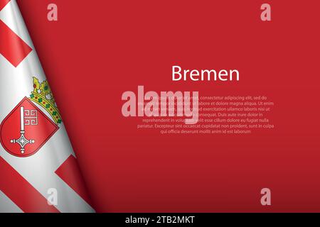 3d ribbon with flag Bremen. German state. isolated on white background ...
