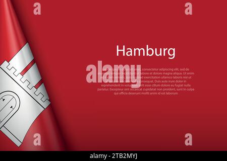 Wave flag of Hamburg is a state of Germany. Banner or ribbon vector ...