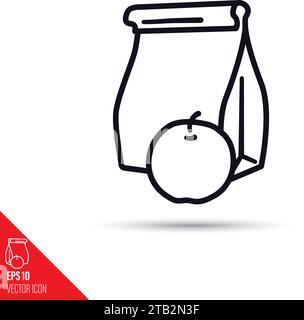 Take away fruit food icon. Outline Take away fruit food vector icon for ...