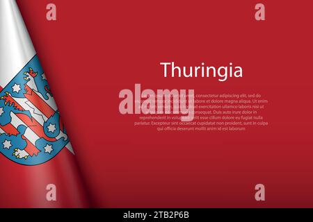 3d ribbon with flag Thuringia. German state. isolated on white ...