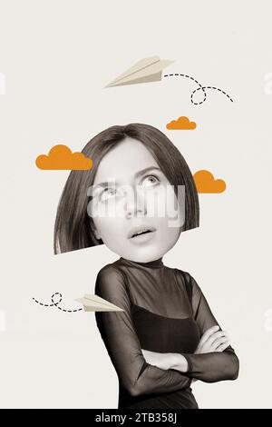 Image collage picture of angry disappointed dissatisfied woman ...