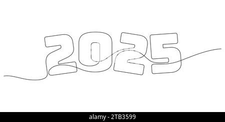 one line drawing 2025 beginning of the year continuity thin line ...