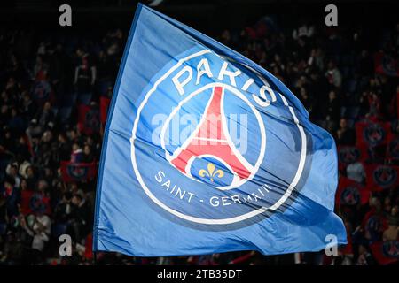 Illustration of the official flag of PSG during the UEFA Women's ...
