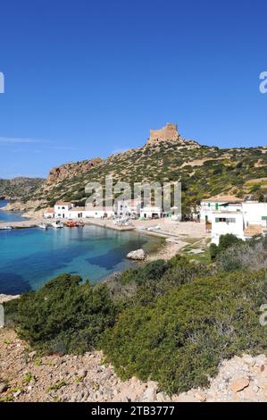 Cabrera Archipelago National Park. Castle, port and maquis shrubland ...