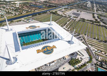 Aerial view of the Hard Rock Stadium in Miami, Florida, USA Stock Photo ...