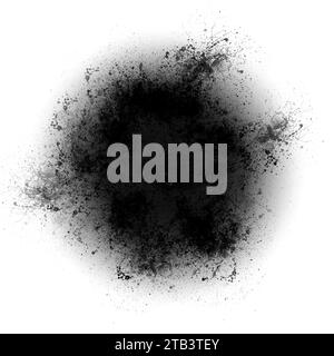 Ink splatter blur. Art fluid. Blue drop mixing with gray fluid on white ...