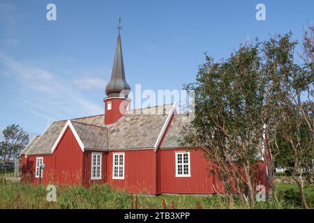 Flakstad church, Flakstadoya, Lofoten Islands, Norway, Skandinavia ...
