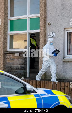 30 November 2023. Elgin, Moray, Scotland. This is Police Forensics ...