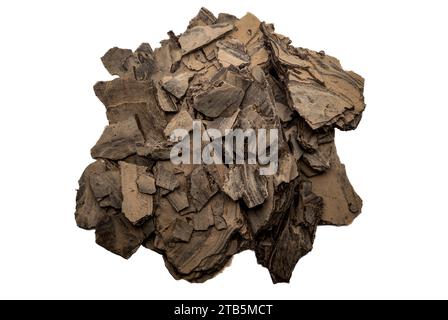 Dark chocolate flakes falling, isolated on white background Stock Photo ...