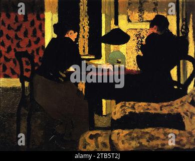 'Deux femmes sous la lampe' by Édouard Vuillard portrays two women in ...