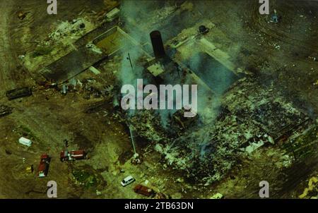 Waco Siege – FBI aerial photograph from April 19 1993 No. 18 Stock ...