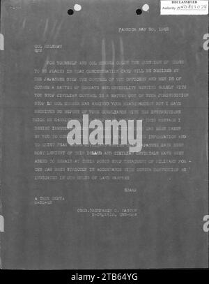 Wainwright’s Order to Surrender, May 42, file code ADM-96 Stock Photo ...