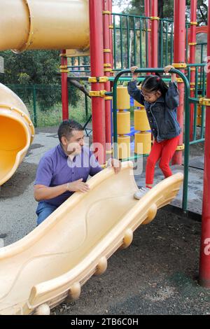 Divorced single dad and brown latino 4 year old daughter spend quality ...