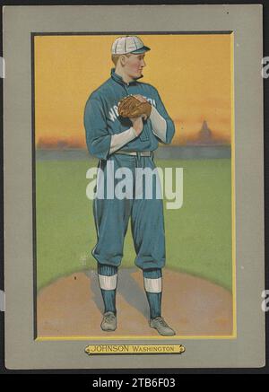 Walter Johnson, Washington Nationals, baseball card portrait Stock ...