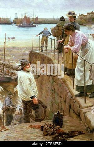 Walter Langley Between The Tides 1901 Stock Photo - Alamy