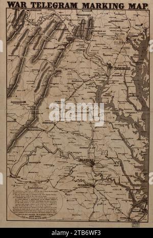 War telegram marking map Stock Photo - Alamy