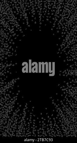 Falling numbers, big data concept. Binary white random flying digits ...