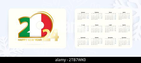 Calendar 2024 in Italian language, week starts on Monday. Vector ...