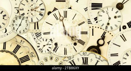 Collection of old clock faces Stock Photo - Alamy