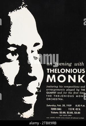 Vintage Jazz poster - Thelonious Monk 1949 Harlem, Macbeth, New York ...