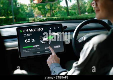 EV Range in-car screen display for the Tesla Model S an all electric ...