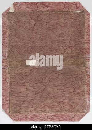 Red paste paper book cover with curved line design 1939 by Anonymous ...