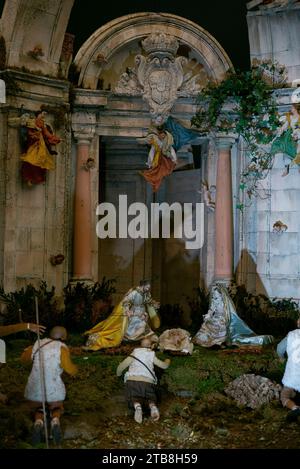 the 18th century Neapolitan Nativity Scene of the Prince are displayed ...