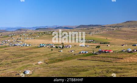 Rural tribal homes farms covering the scenic hills and valleys around ...