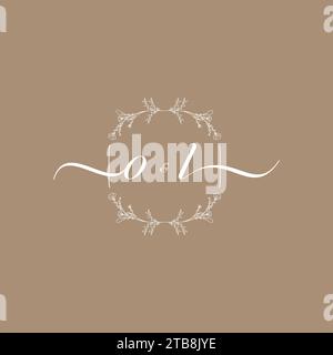 OL handwriting logo of initial signature, wedding and fashion concept ...