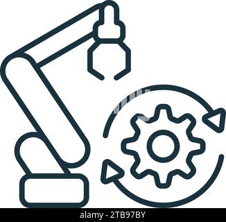 Automation outline icon. Monochrome simple sign from productivity ...
