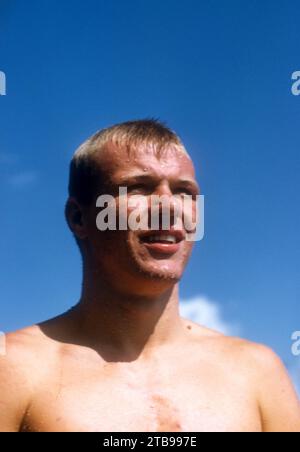 DETROIT, MI - AUGUST 10: American swimmer George Breen races in the ...