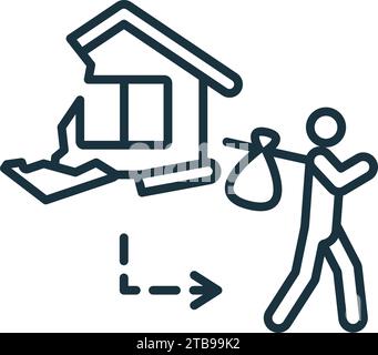 Refugees and asylum seekers icon. Monochrome simple sign from social ...