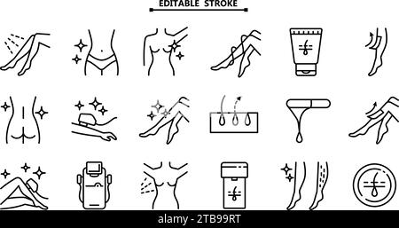 Laser epilation equipment icon logo sign vector outline in black and white color Stock Vector ...