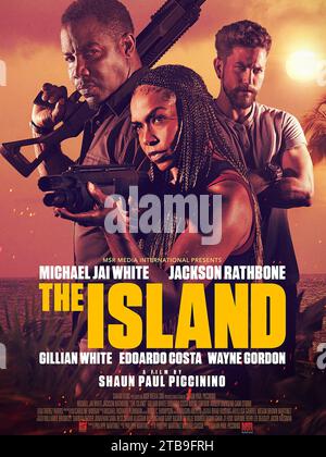 The Island Michael Jai White & Jackson Rathbone poster Stock Photo - Alamy