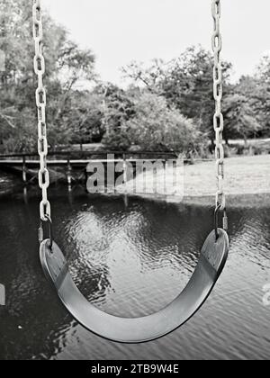 A beach swing over the shallow water of the sea in the Maldives Stock ...