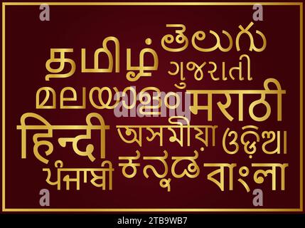 Indian Languages word cloud vector illustration Stock Vector Image ...