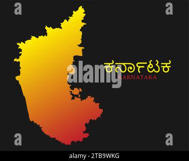 Karnataka state map with Karnataka official flag Stock Vector Image ...