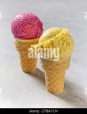 Vanilla ice cream with red currant on white background Stock Photo - Alamy