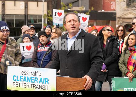 City Comptroller Brad Lander speaks during New York State Financial ...