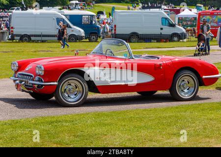 Side view of a 1958, Chevrolet Corvette C1, on display at the 2021 ...