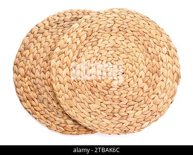 Wicker mats isolated on white background Stock Photo - Alamy