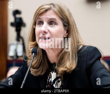 University of Pennsylvania President Liz Magill listens to a question ...