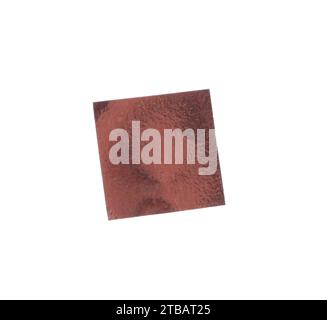 Piece of bronze confetti isolated on white Stock Photo - Alamy